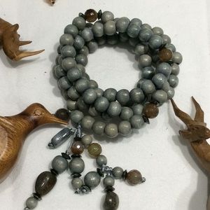 becky koelzer | Jewelry | Gray Agate Stone Prayer Mala Necklace ...
